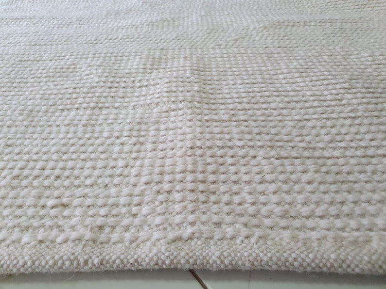 Moroccan Hand-knitted Chunky Wool Berber Nature Rugs Flat | Etsy