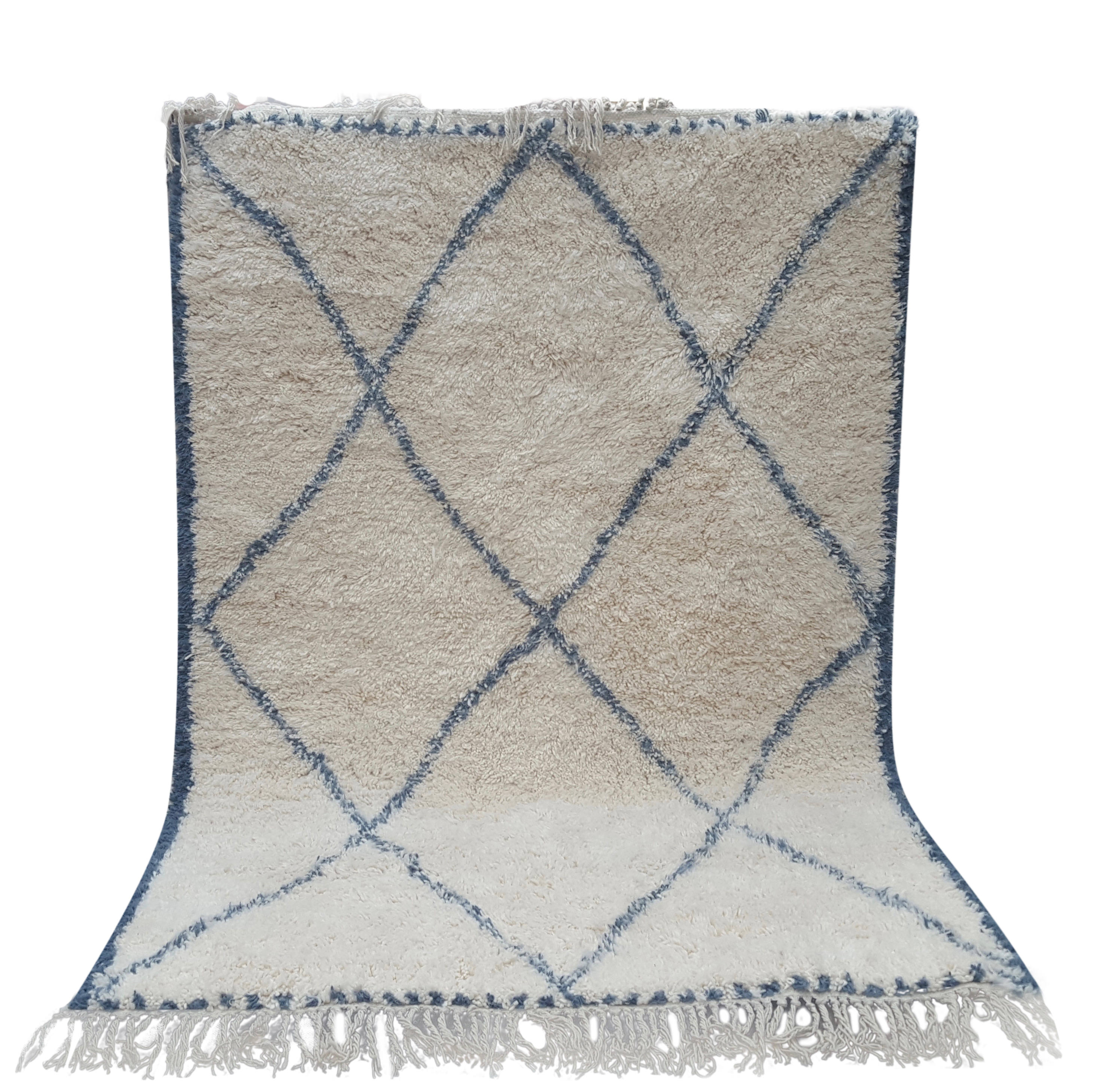 Moroccan Rug Beni Ourain handmade 100% wool rug berber rug 55 | Etsy