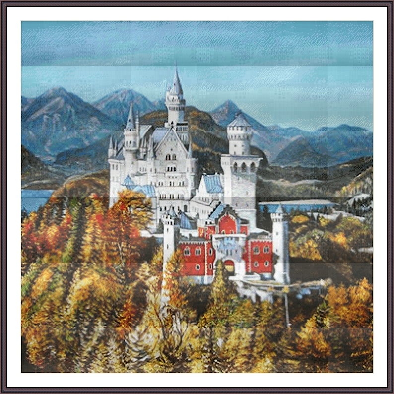Neuschwanstein Cross Stitch Pattern Castle Cross Stitch | Etsy