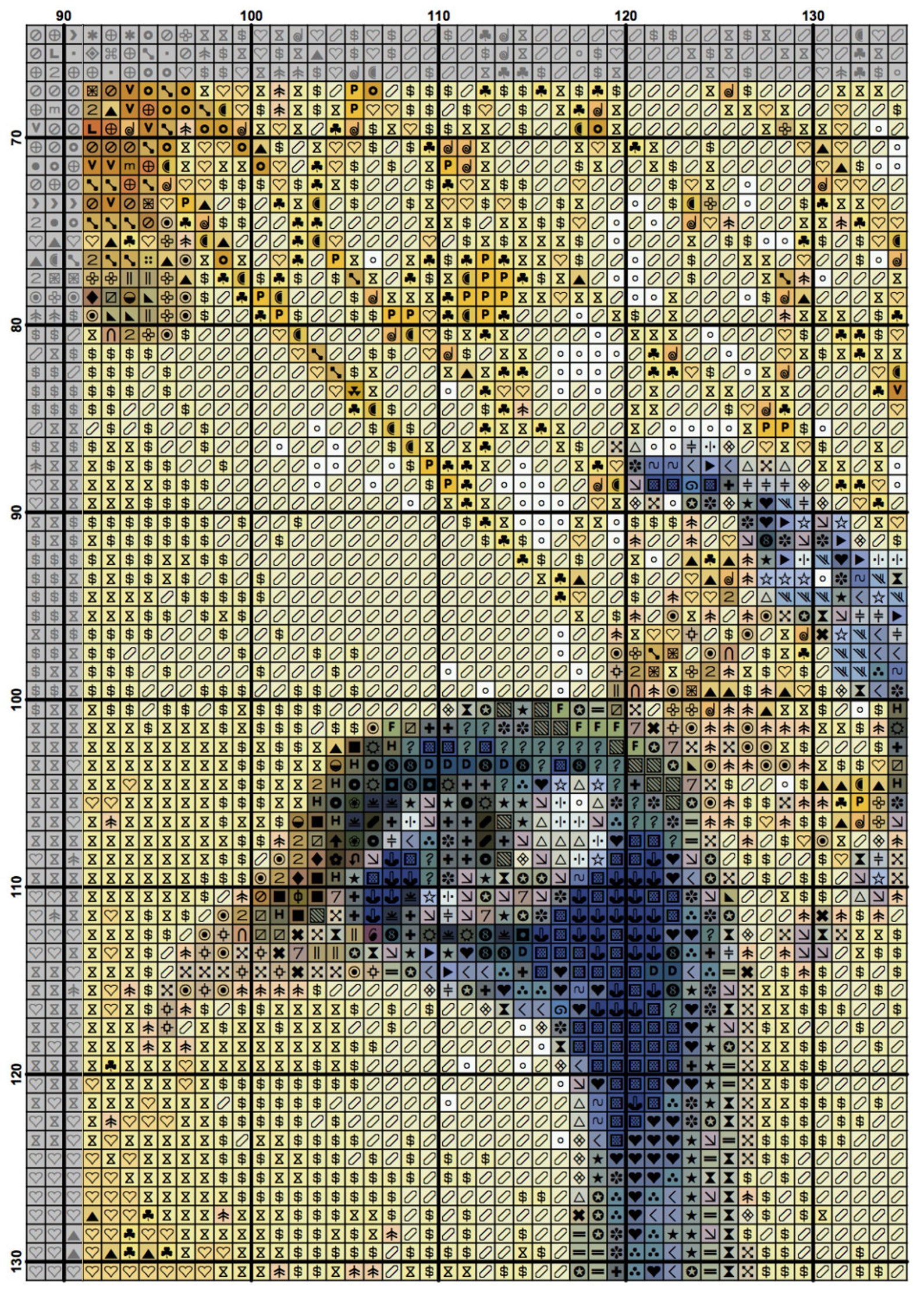Large Cross Stitch Chart Counted Cross Stitch Pattern - Etsy