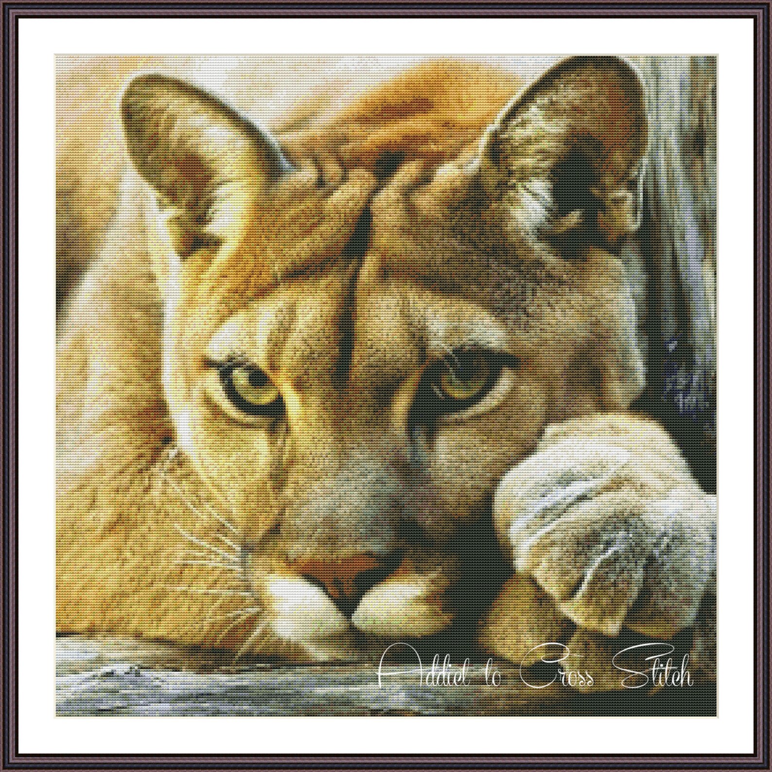 Cross Stitch Puma Cross Stitch Pattern Cross Stitch Wild - Etsy