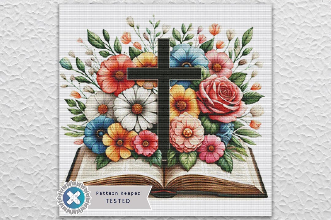 Christian Cross Full Coverage Counted Cross Stitch Pattern Digital PDF ...