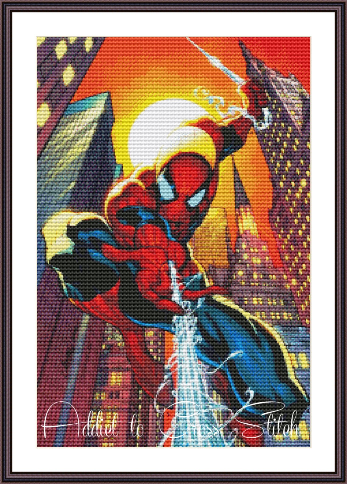 Spiderman Cross Stitch Pattern Counted Cross Stitch Chart Comics ...
