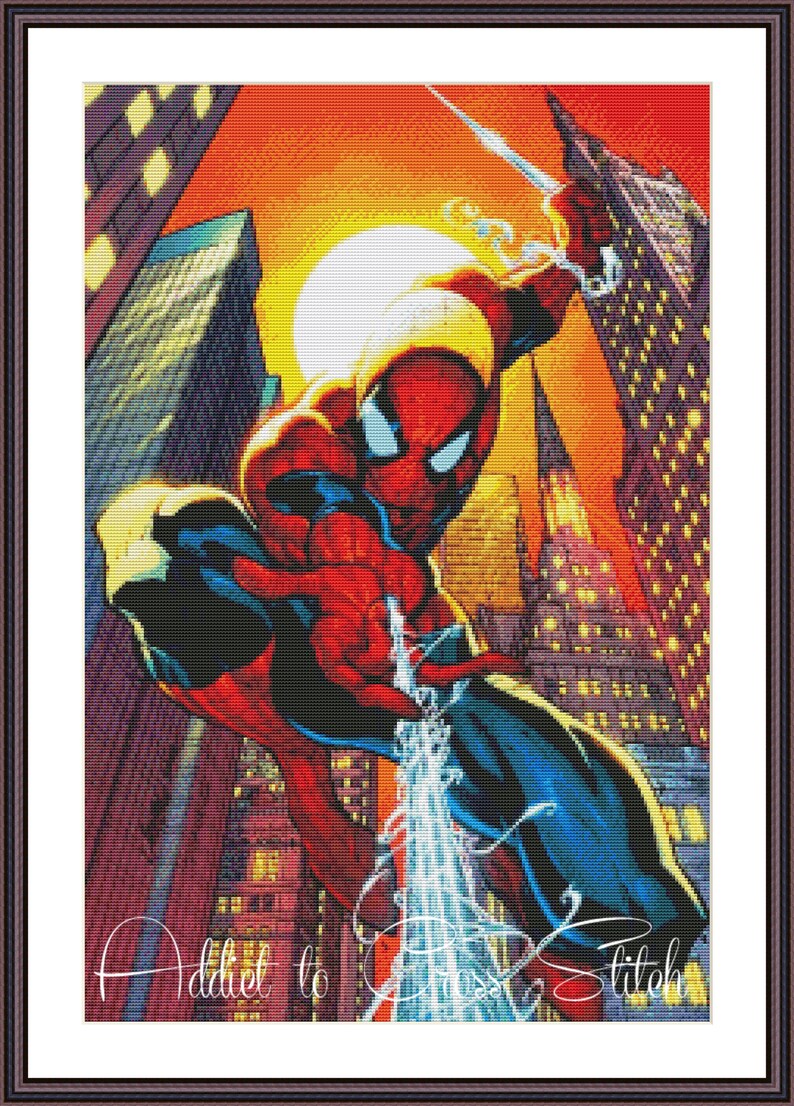 Spiderman Cross Stitch Pattern Counted Cross Stitch Chart Comics ...