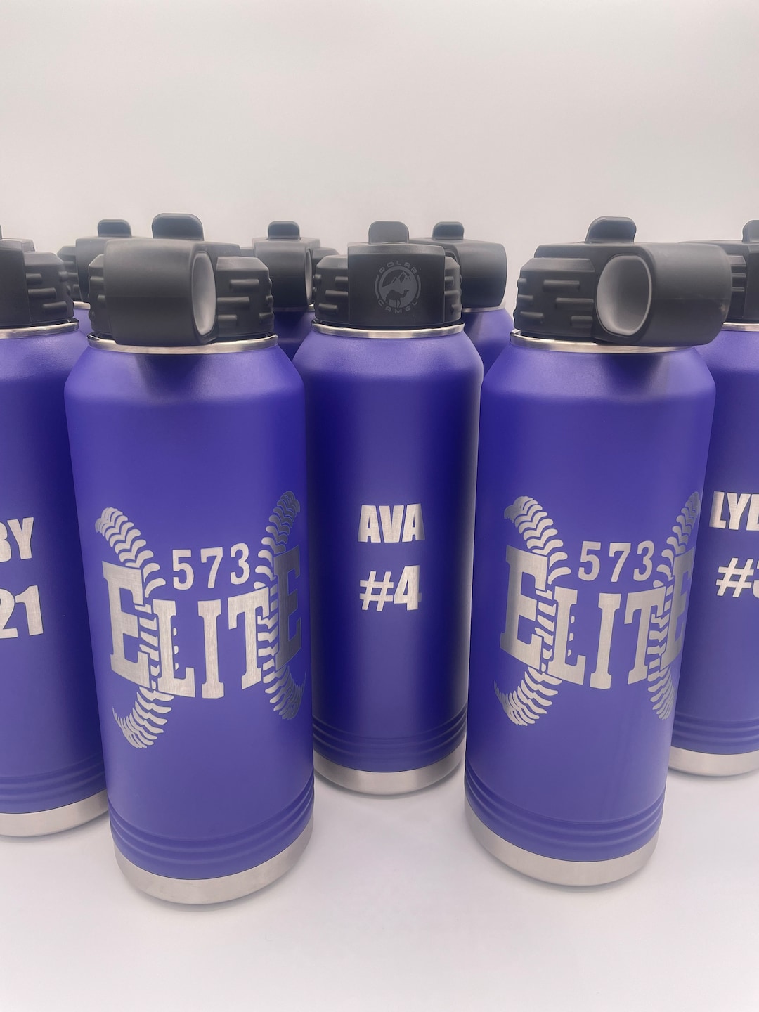 Personalized Water Bottles Engraved With Player Name and Number ...