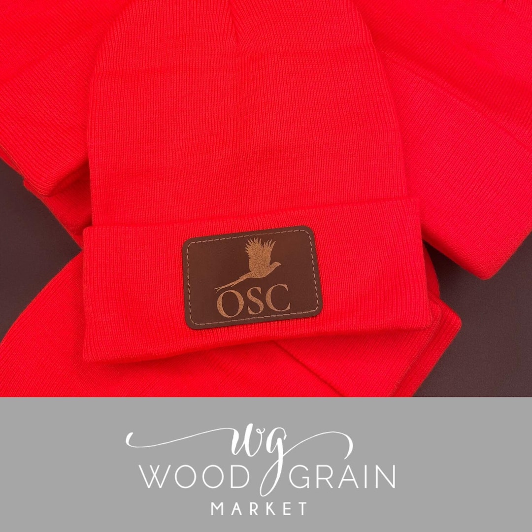 Pheasant Hunting Stocking Cap Leather Patch Beanie Cap Deer Hunter ...