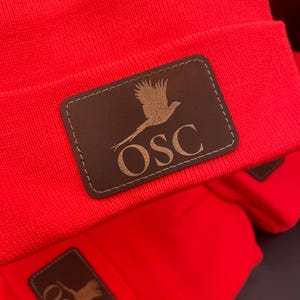 Pheasant Hunting Stocking Cap Leather Patch Beanie Cap Deer Hunter ...