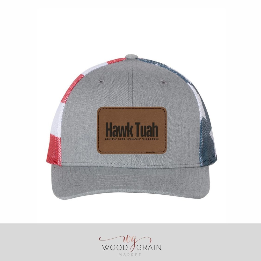 American Flag Hawk Tuah Hat Richardson 112 Trucker Hat Hawk Tuah Spit ...