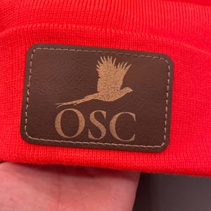 Pheasant Hunting Stocking Cap Leather Patch Beanie Cap Deer Hunter ...
