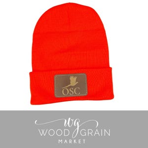 Pheasant Hunting Stocking Cap Leather Patch Beanie Cap Deer Hunter ...