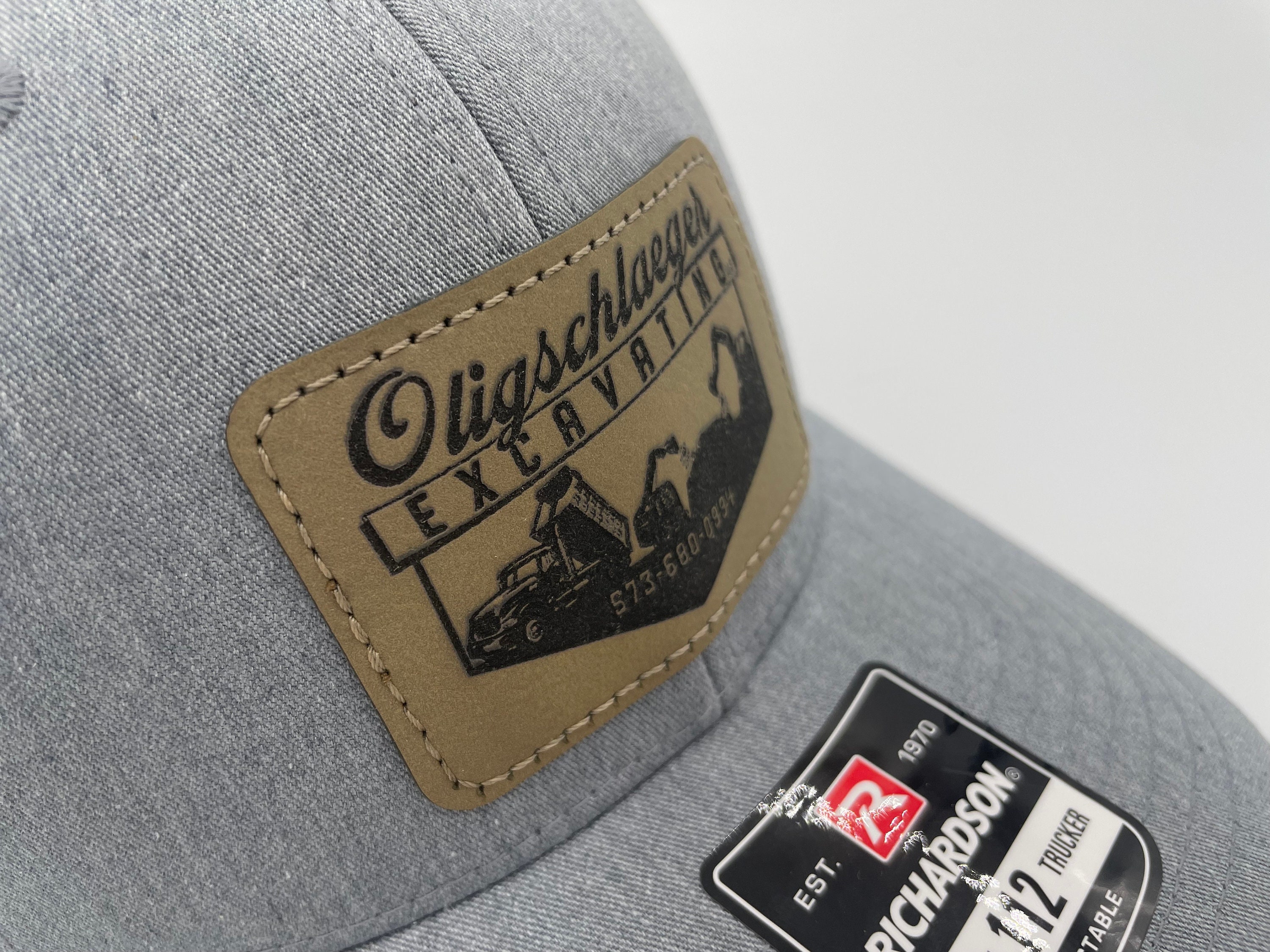 Leather Patch Trucker Hat Custom Snapback Hat Leather Patch Logo Hat ...