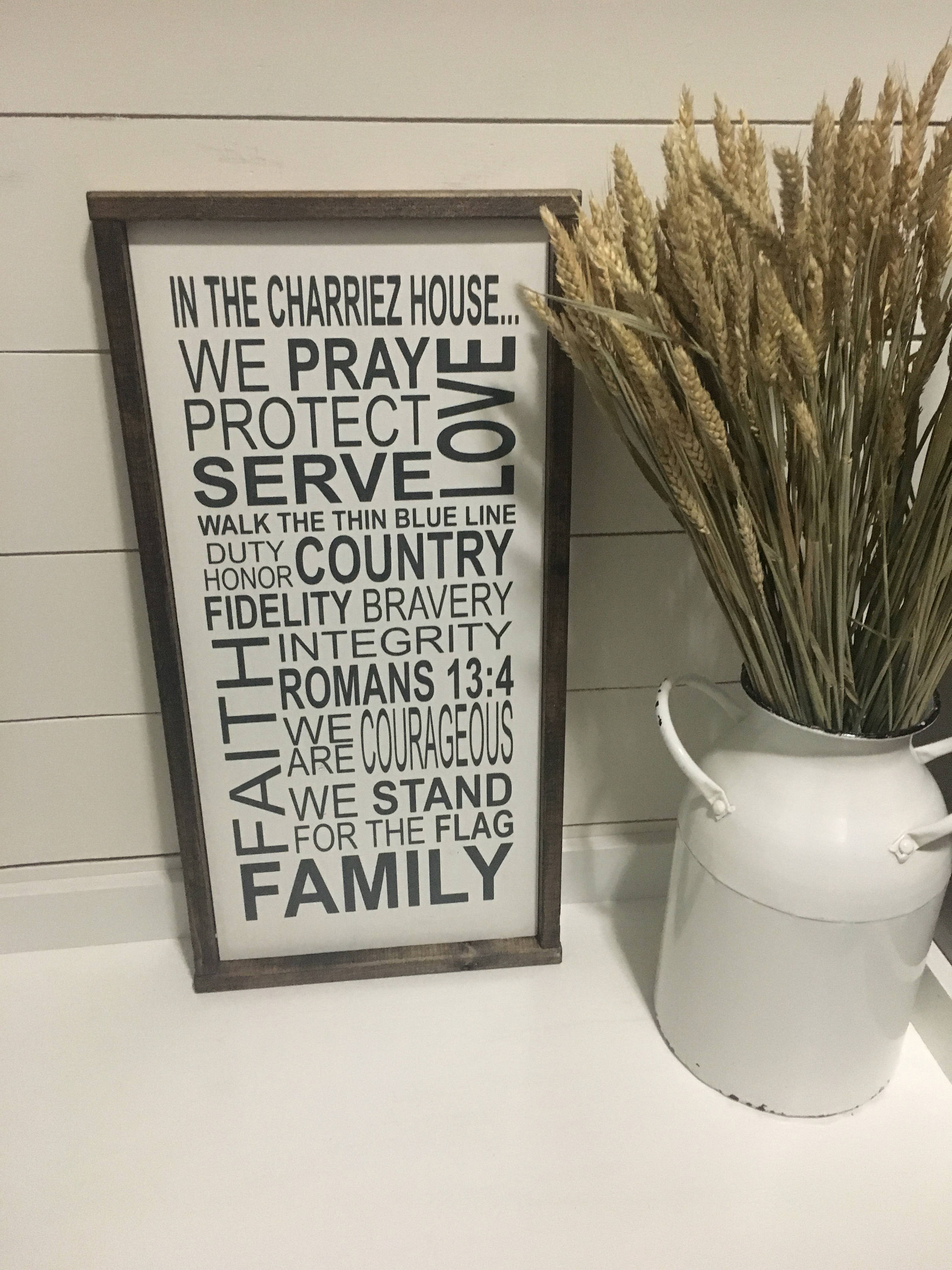 Personalized Handpainted Farmhouse Style Law Enforcement Sign, Military ...