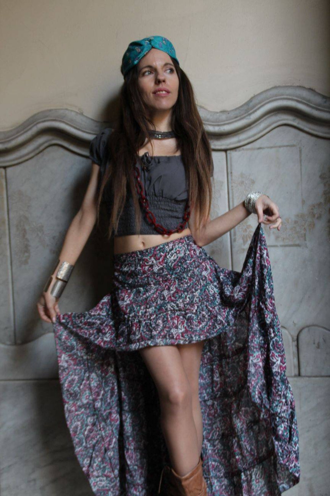 Asymmetrical Gypsy Crepe Skirt - Etsy