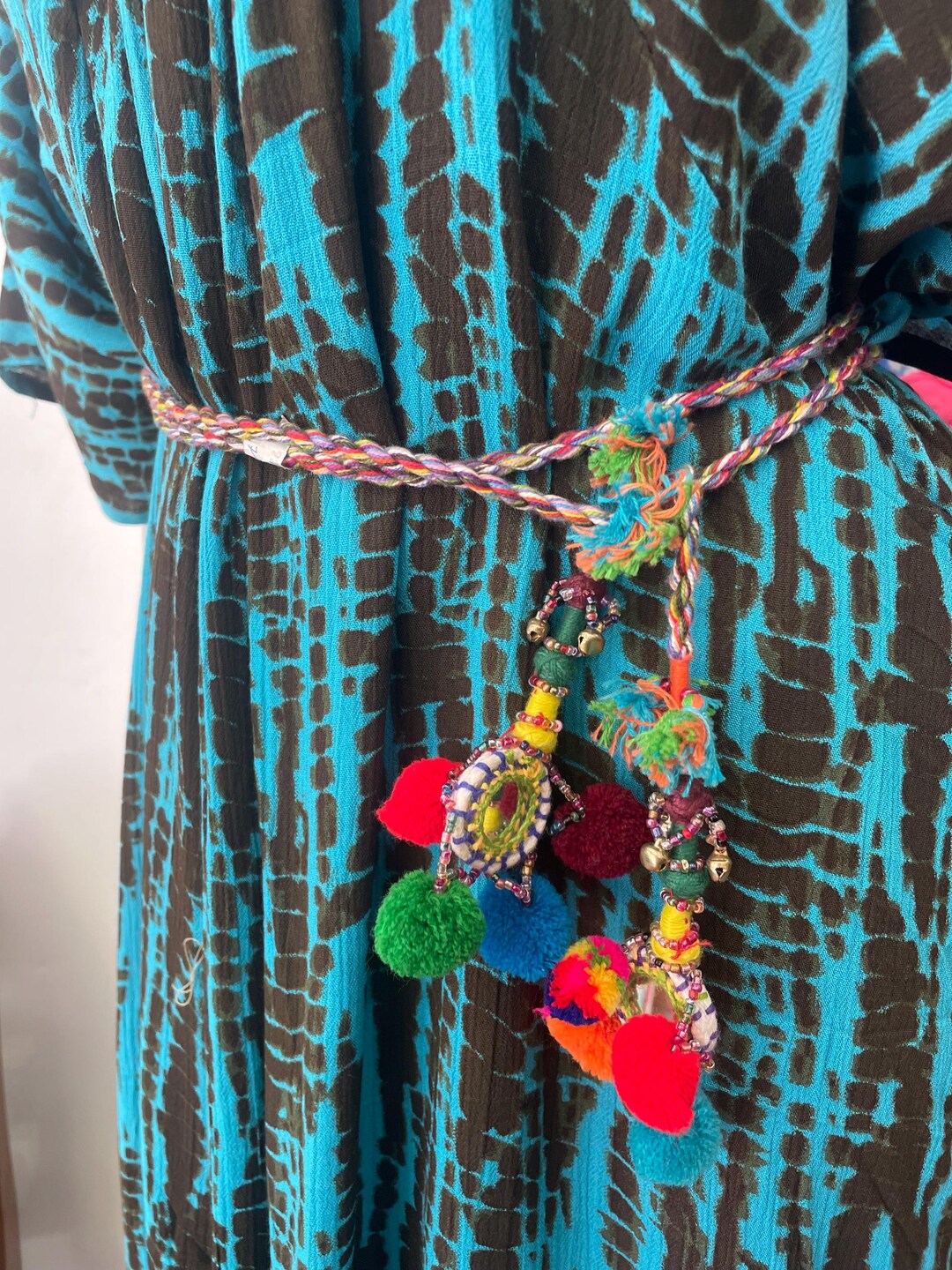 Thin Ethnic Belt With Mirrors, Shells, and Fringe. Boho Belt. Hippie ...