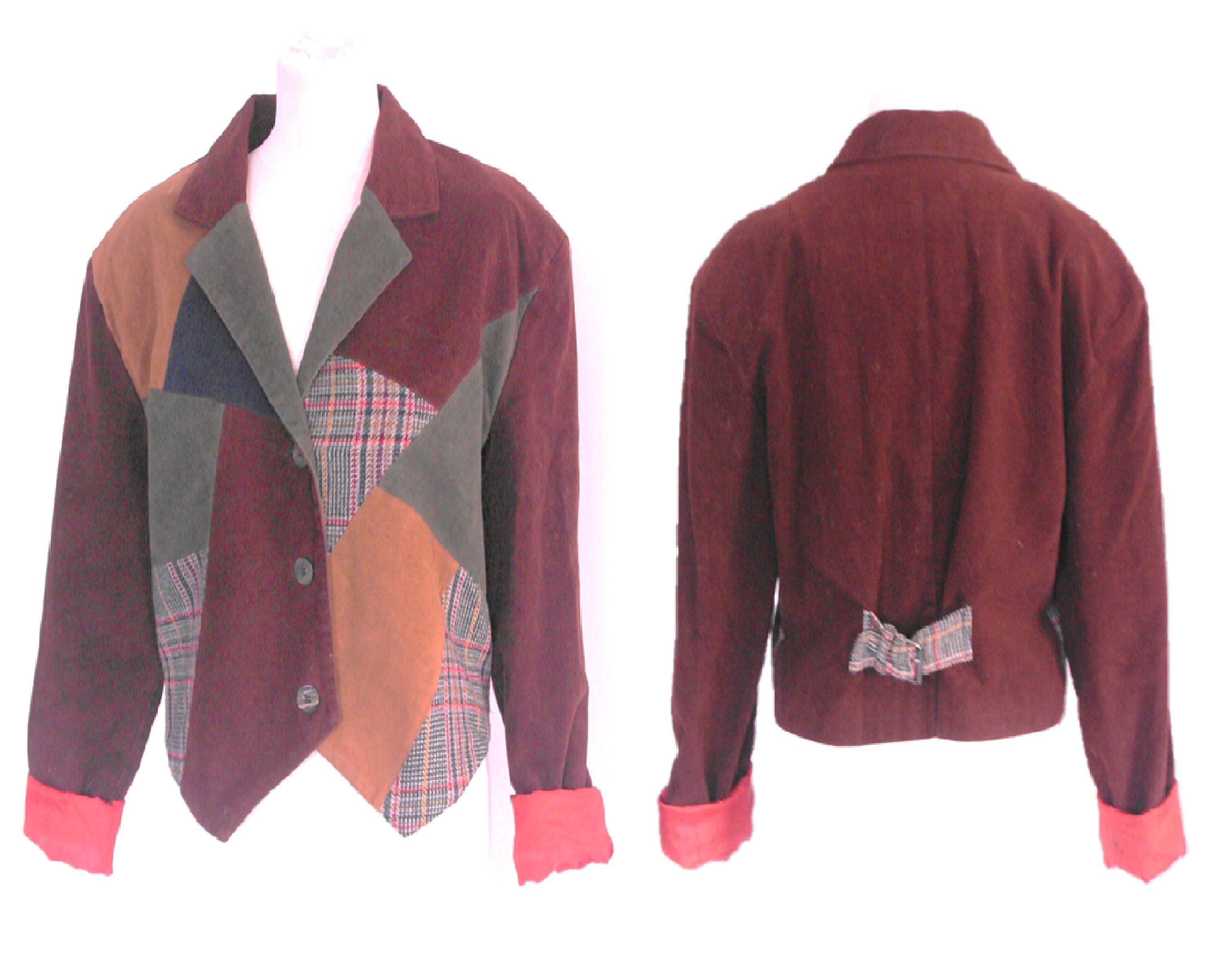 80s Vintage Multi Color Suede and Wool Patchwork Jacket - Etsy Australia