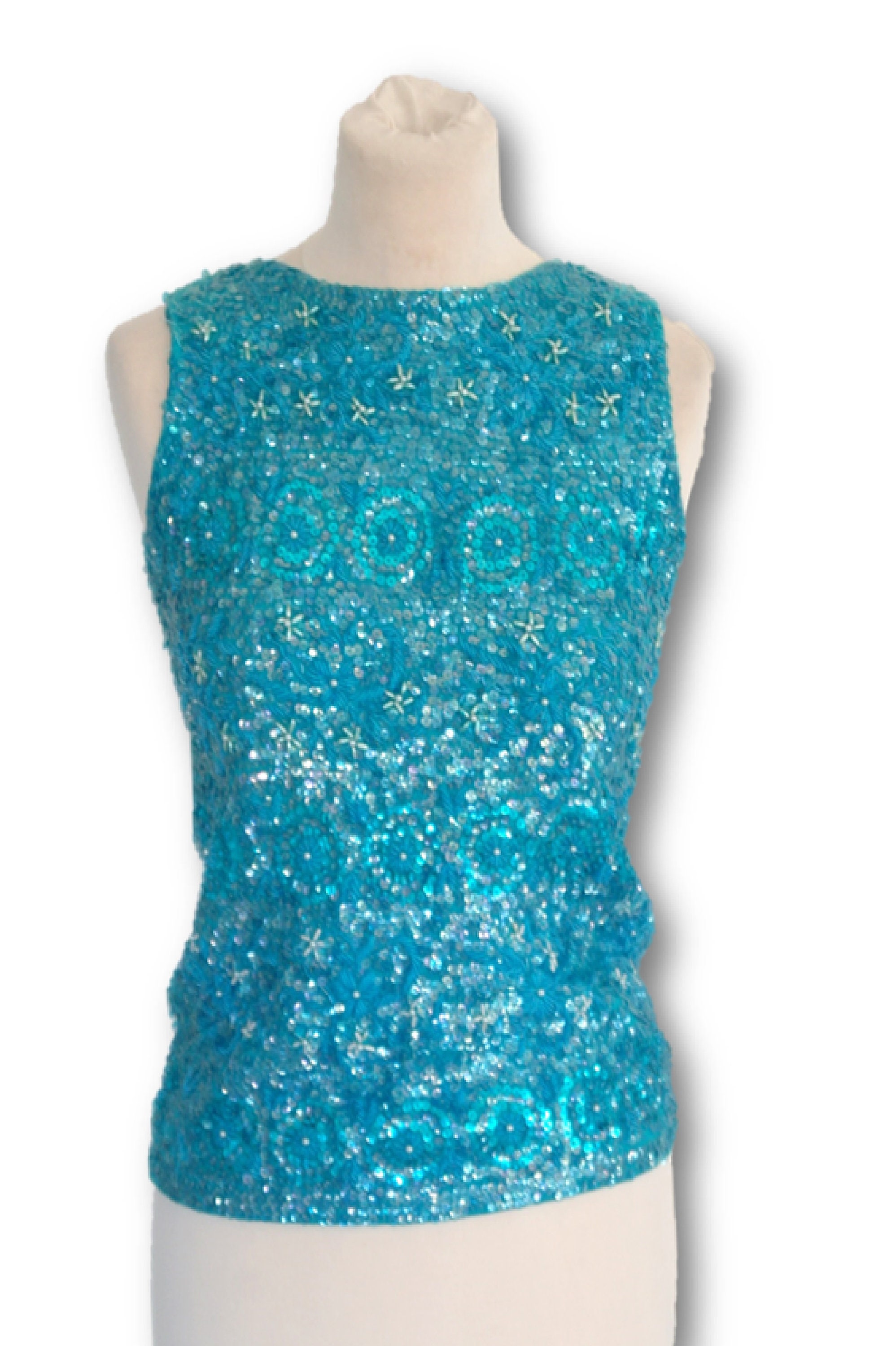 Crystal Embellished Tank, Embellished Turquoise Top, Handmade ...