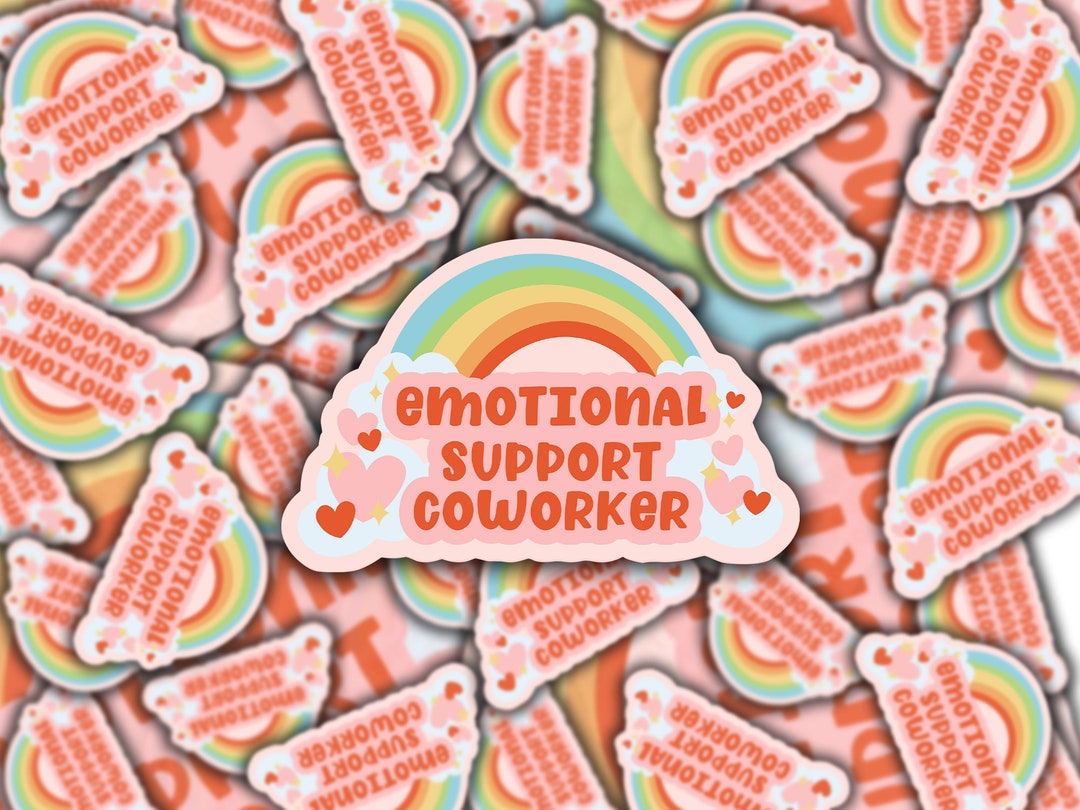 Emotional Support Coworker Funny Waterproof Vinyl Sticker for Water ...