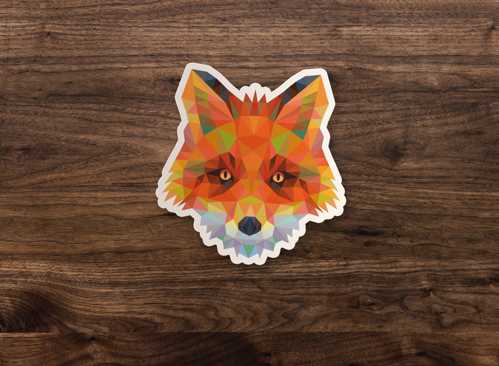 Geometric Fox Sticker Kaleidoscope Fox Head Decal Waterproof - Etsy New ...