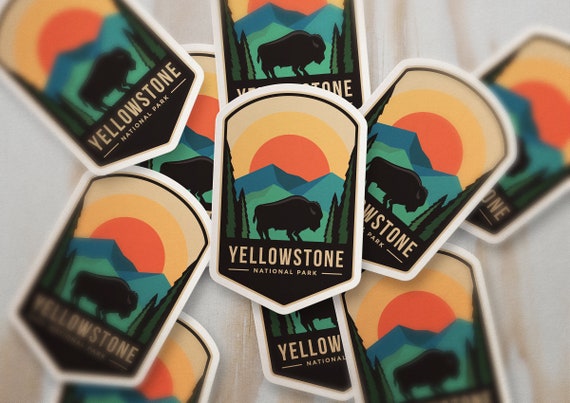Yellowstone National Park Badge Sticker US National Parks - Etsy