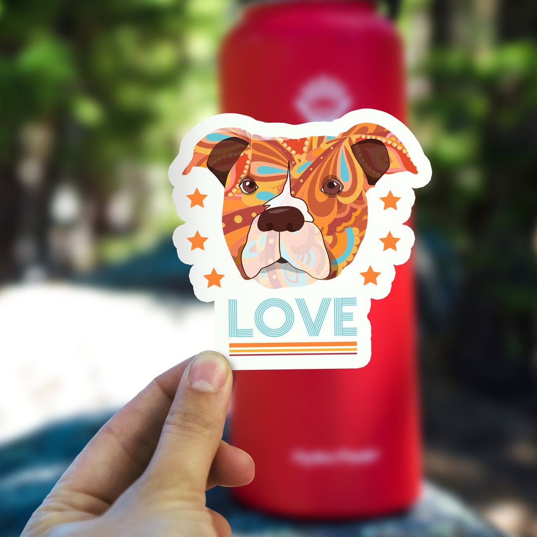 Pitbull Love Sticker, Pit Bull Dog Decal, Waterproof Vinyl Sticker for ...