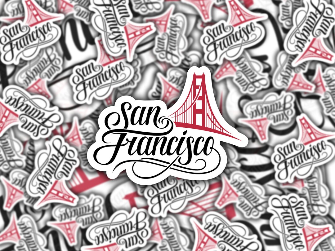 San Francisco Sticker Decal, Golden Gate Bridge Decal, Handlettered ...