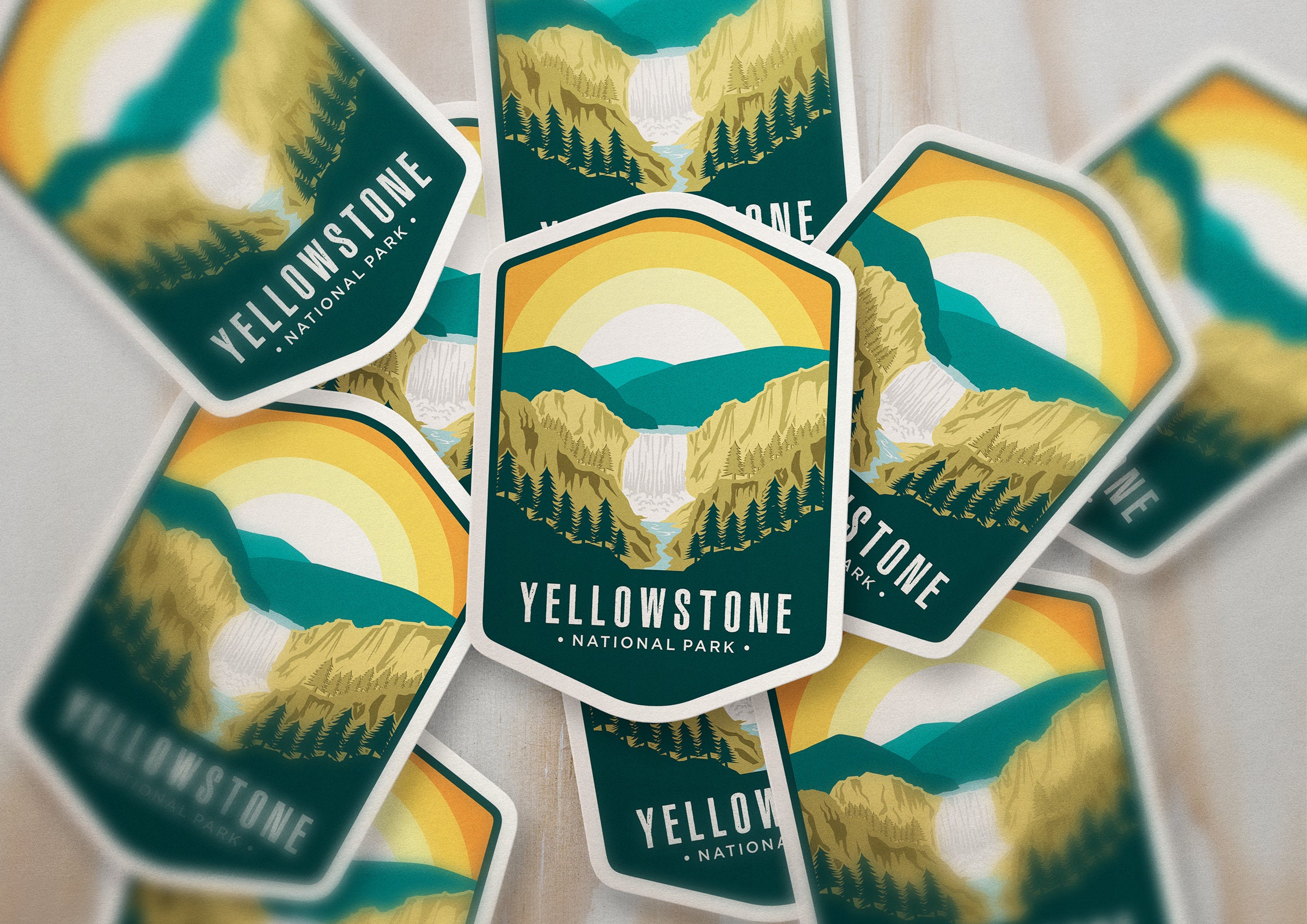 Yellowstone National Park Badge Sticker US National Parks - Etsy