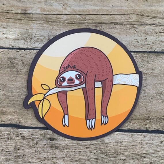 Sloth Sticker Sloth Vinyl Decal Waterproof Vinyl Stickers Etsy España