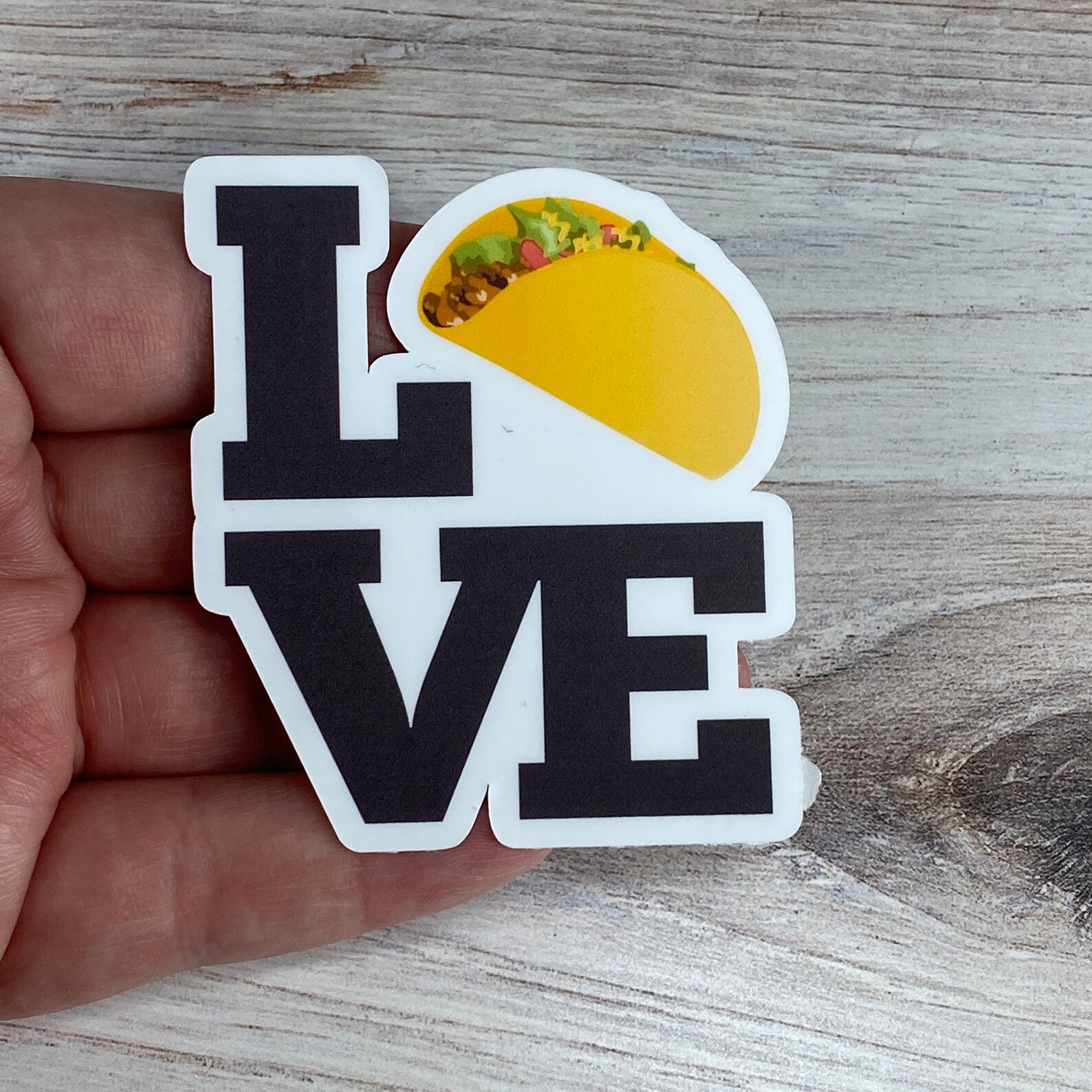 Taco Love Sticker Taco Lover Decal Waterproof Vinyl Stickers | Etsy