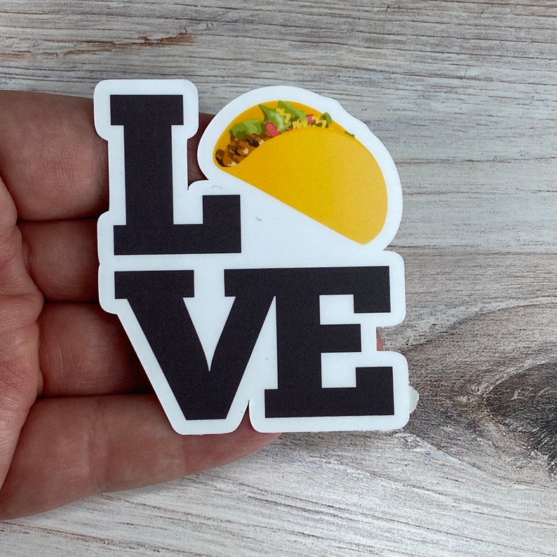 Taco Love Sticker Taco Lover Decal Waterproof Vinyl Stickers | Etsy
