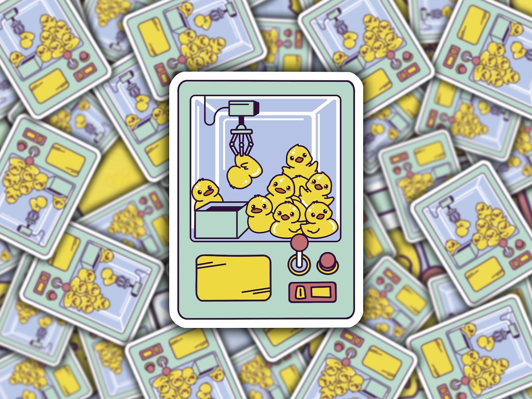 Claw Machine Rubber Ducky Sticker, Duck Lover Gift, Ducks in a Machine ...