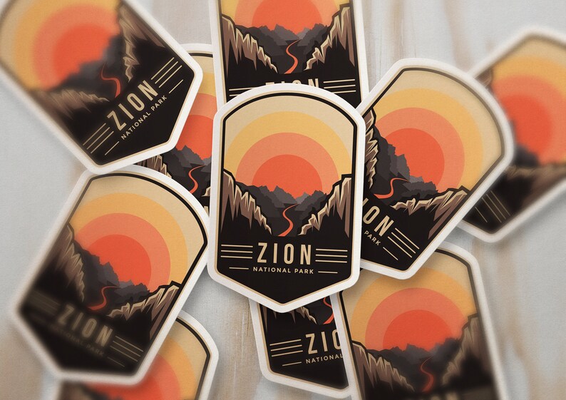 Zion National Park Badge Sticker US National Parks Decal - Etsy