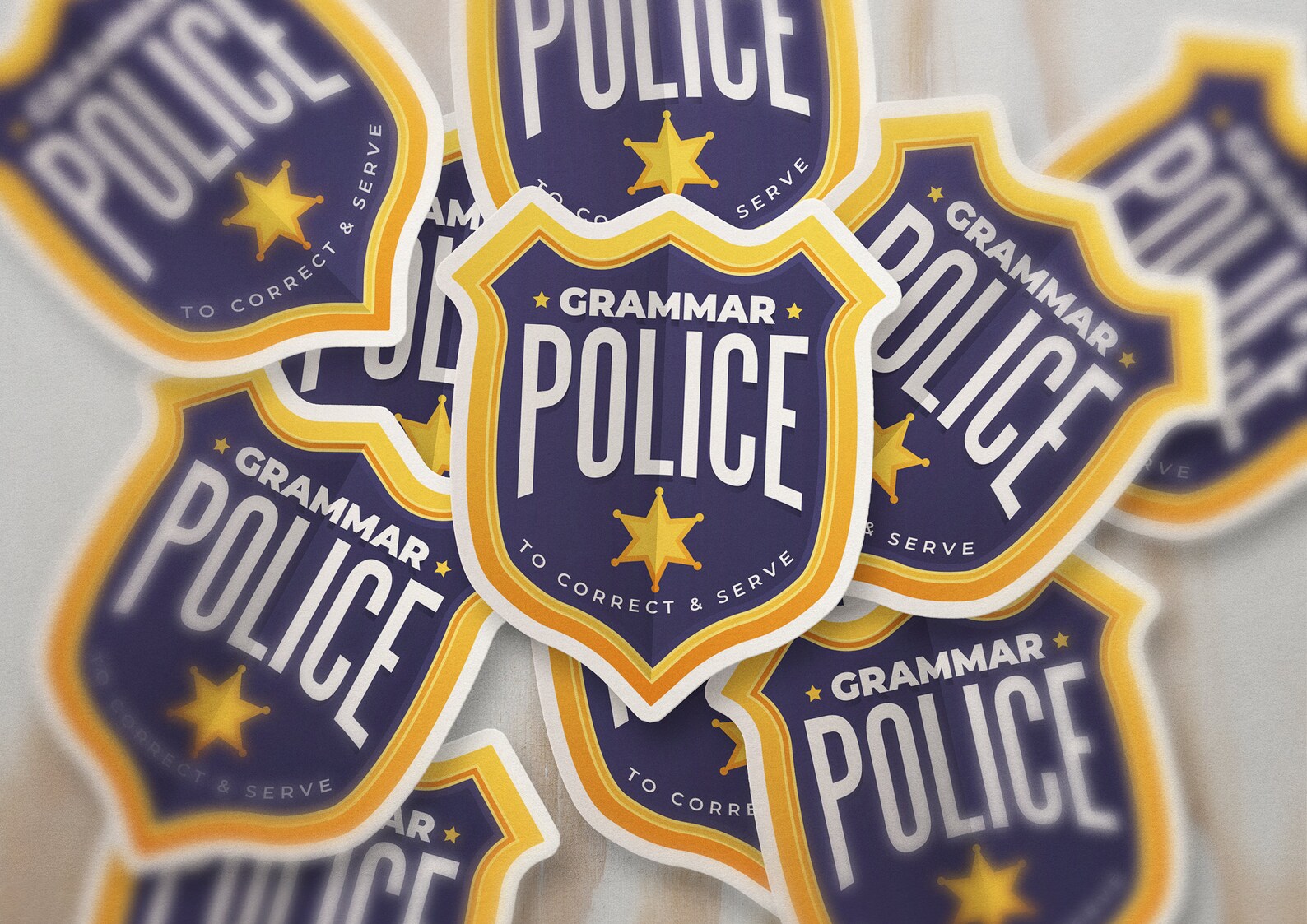 Grammar Police Badge Sticker Grammar Police Decal to Serve | Etsy