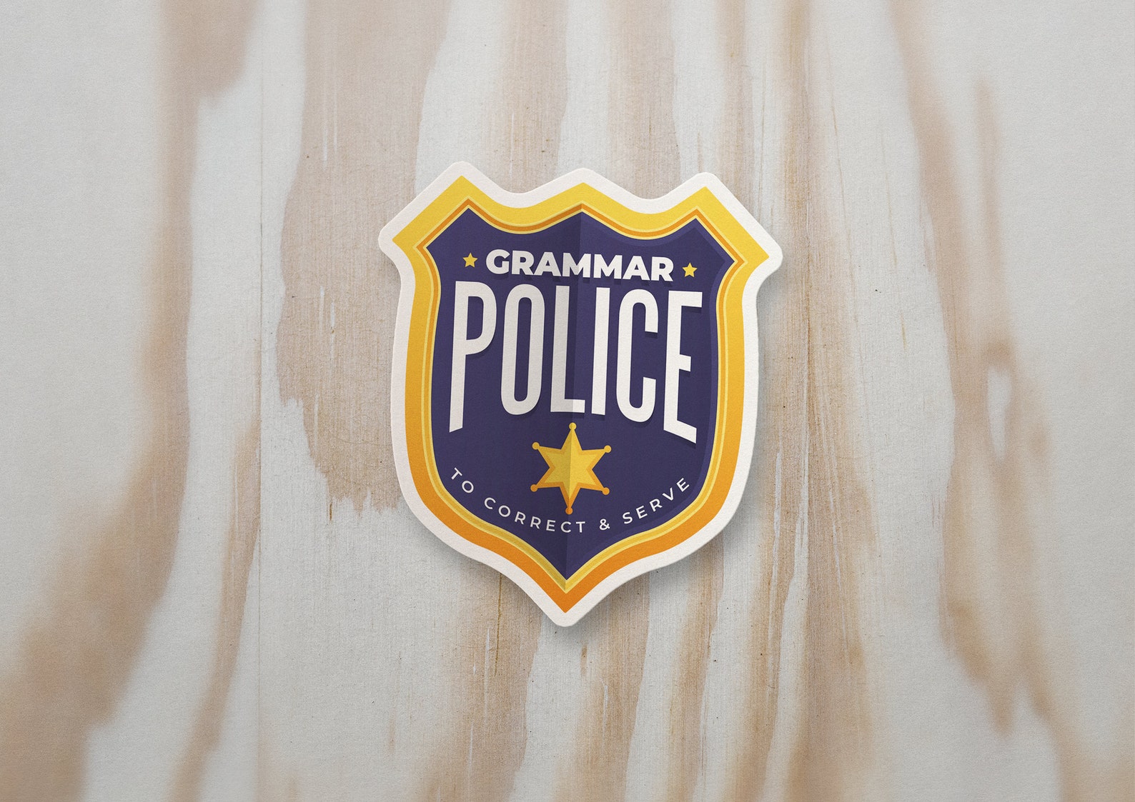 Grammar Police Badge Sticker Grammar Police Decal to Serve | Etsy