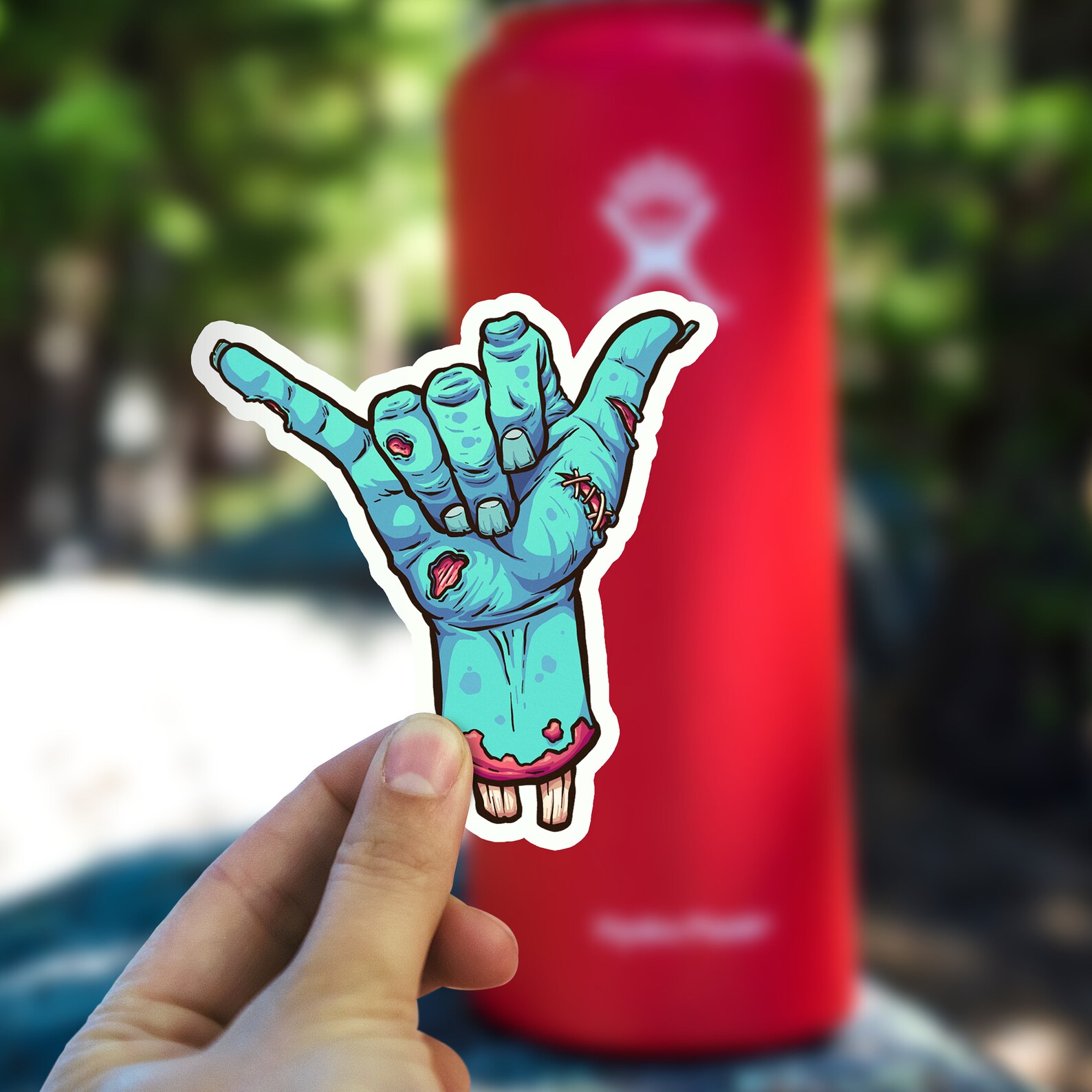 Zombie Hang Loose Sticker Hang Loose Decal Waterproof Vinyl - Etsy