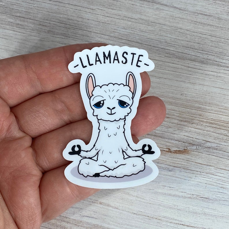 Llama Namaste Sticker Llama Decal Waterproof Vinyl Stickers | Etsy