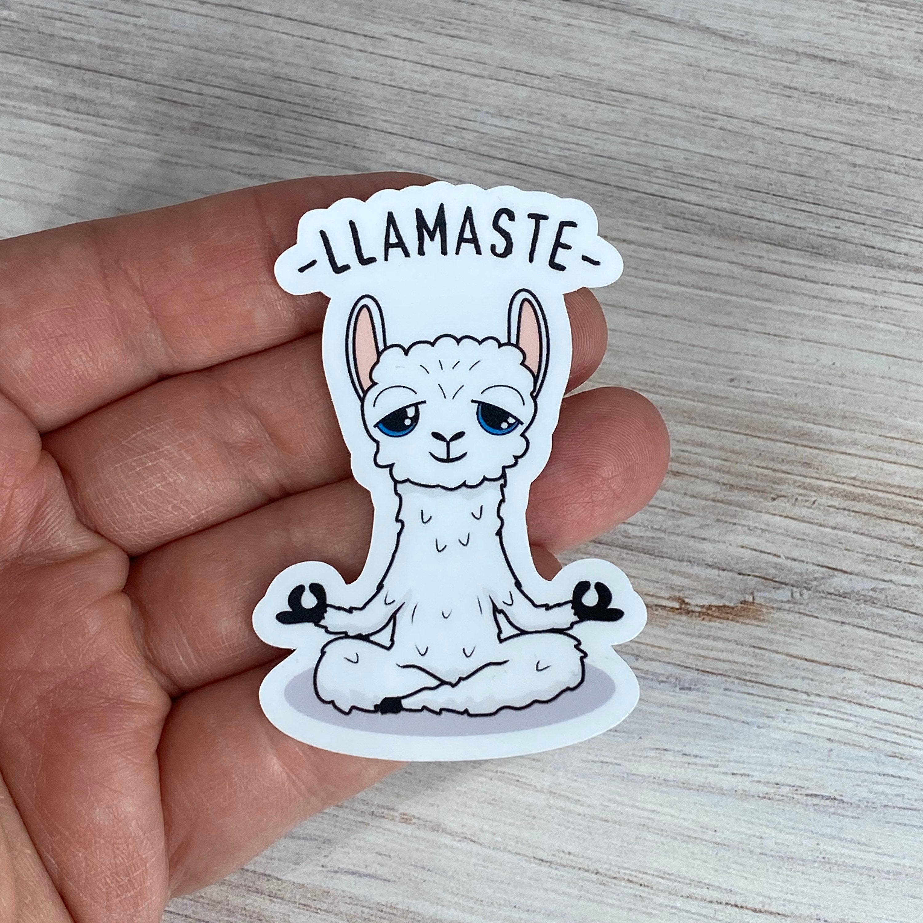 Llama Namaste Sticker Llama Decal Waterproof Vinyl Sticker - Etsy