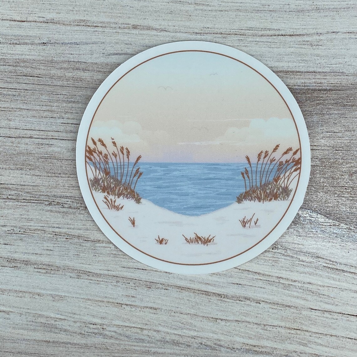 Beach Scene Sticker Beach Grass Sunset Decal Summer Theme - Etsy
