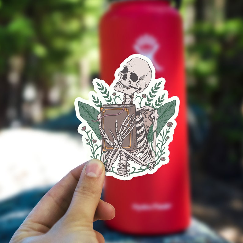 Book Loving Skeleton Sticker Love Reading Books Read to | Etsy