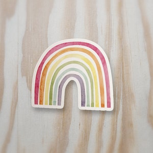 Rainbow Sticker Watercolor Sticker Waterproof Vinyl Sticker - Etsy