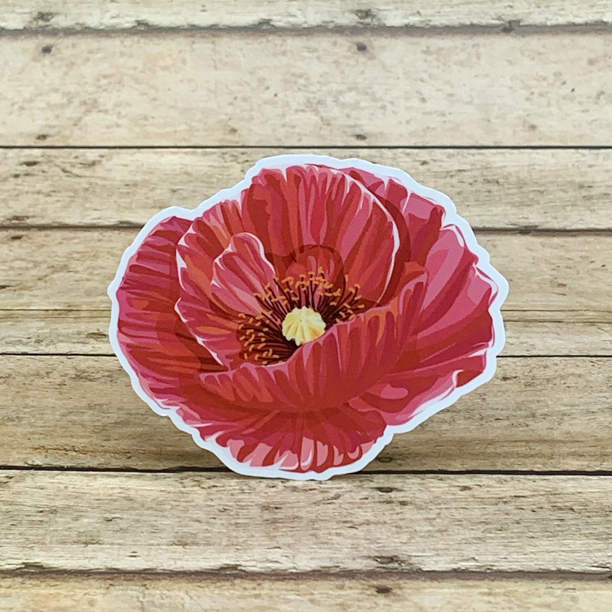 Red Poppy Sticker Watercolor Poppy Decal Waterproof Vinyl - Etsy