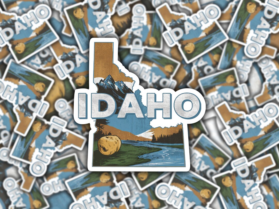 Idaho State Retro Travel Souvenir Design Sticker, ID Keepsake, Love ...