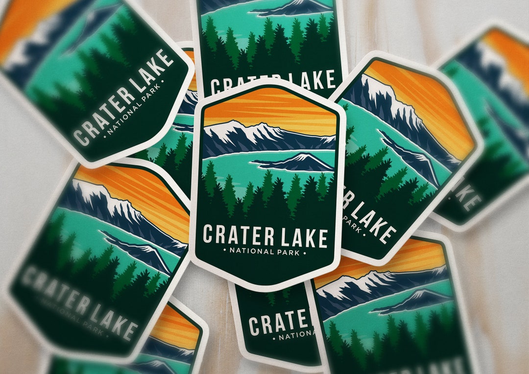 Crater Lake National Park Preserve Sticker, US National Parks Decal ...