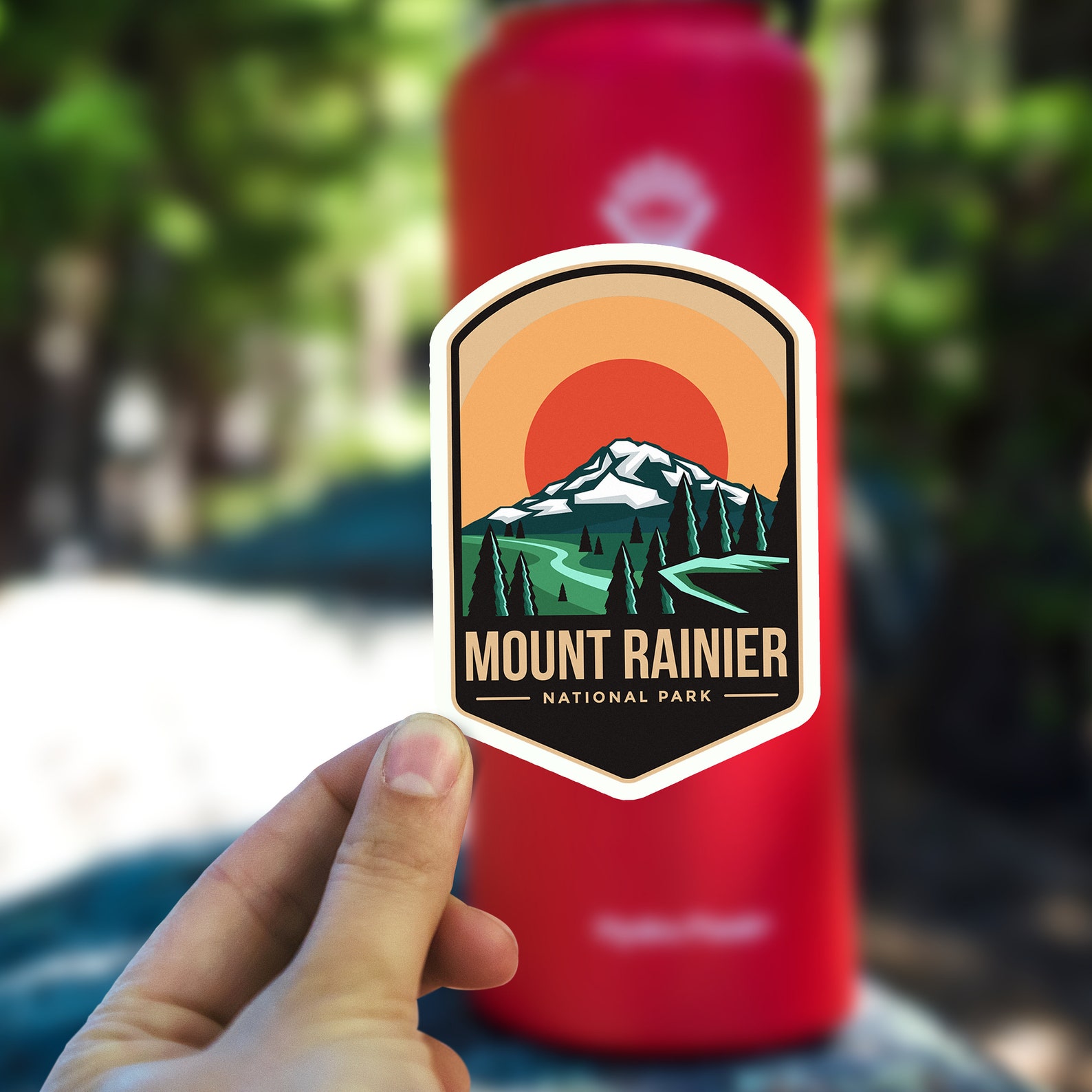 Mount Rainier National Park Badge Sticker US National Parks - Etsy