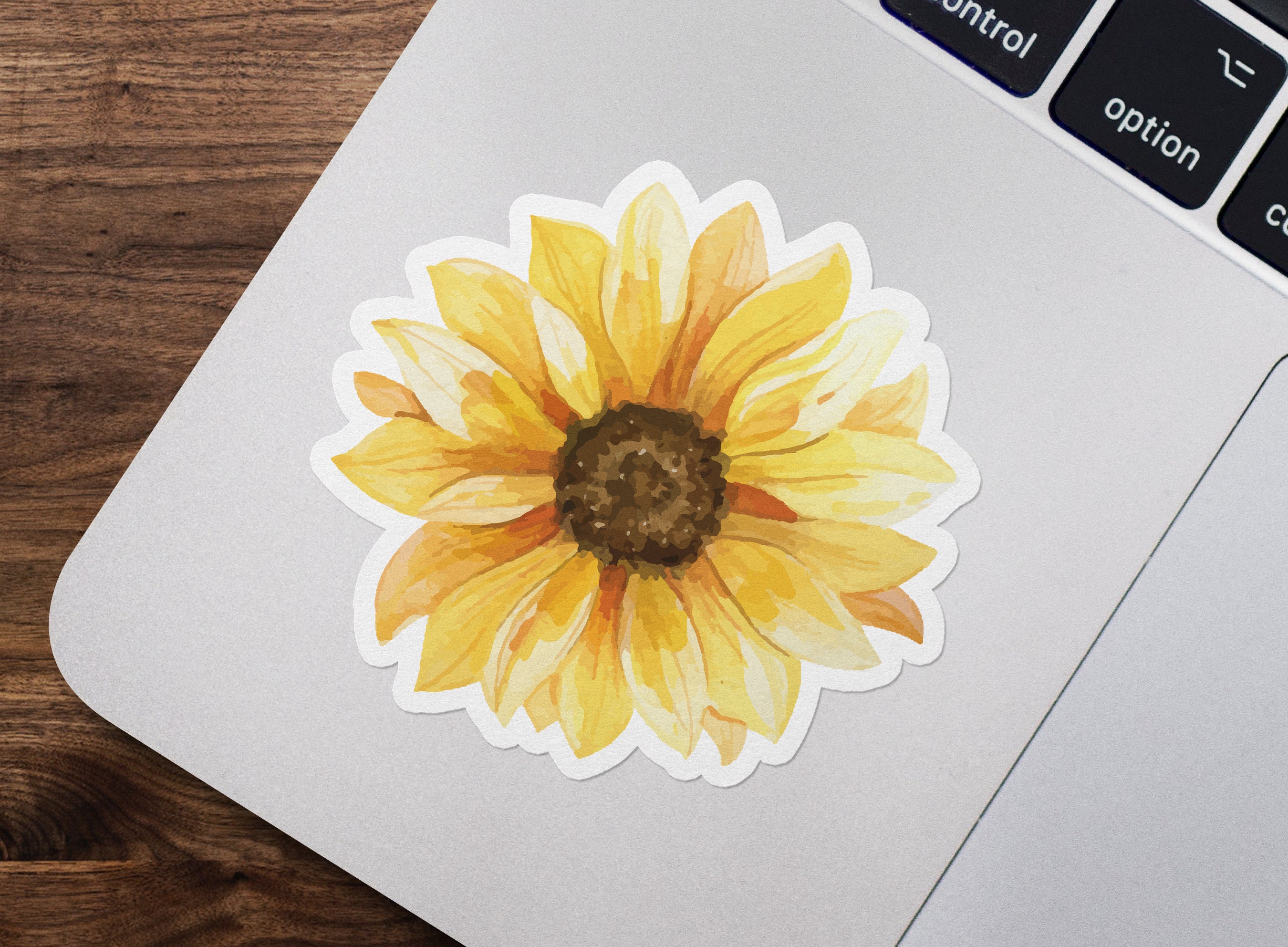 Yellow Sunflower Sticker Watercolor Decal Waterproof Vinyl | Etsy
