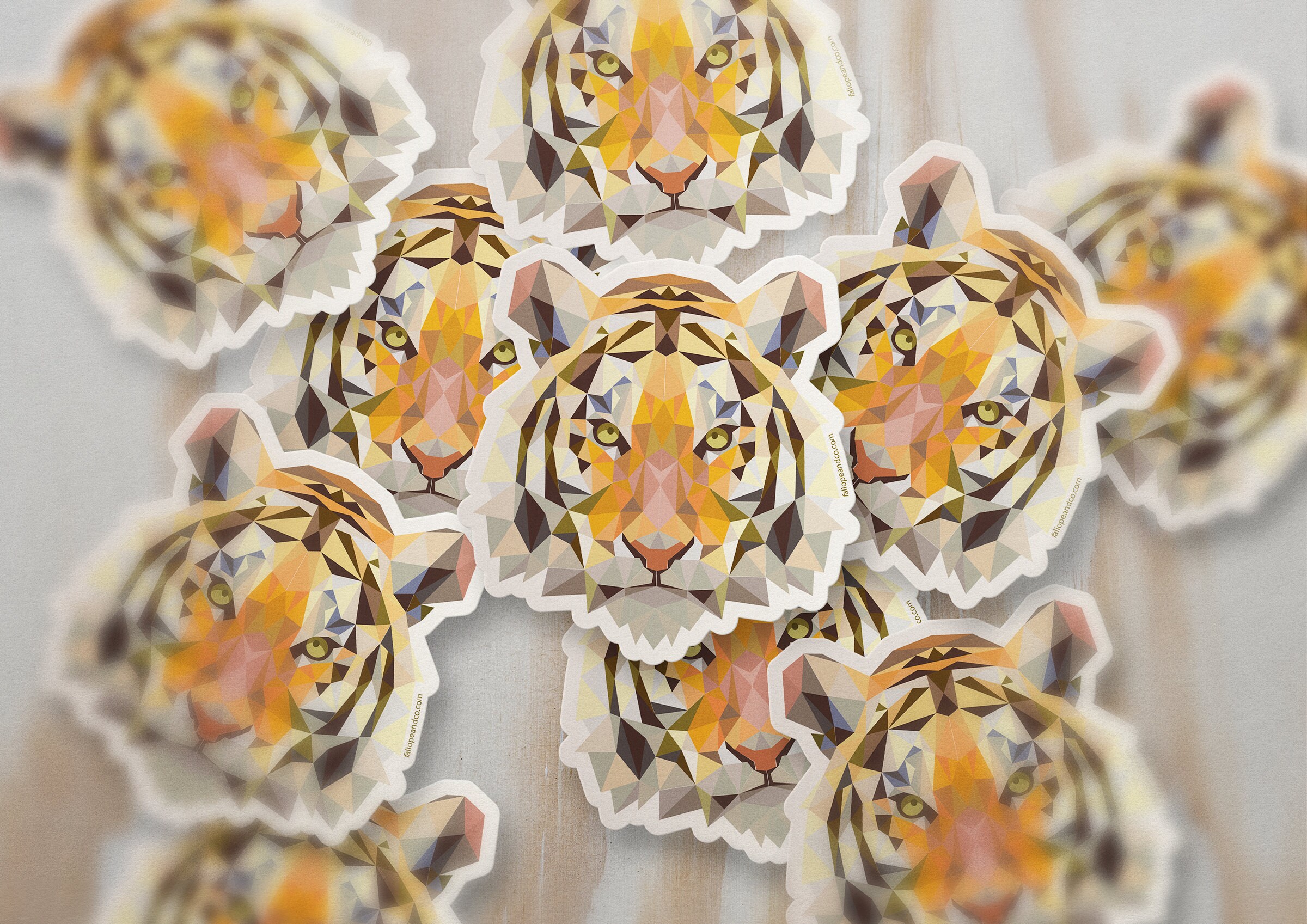Geometric Tiger Sticker Kaleidoscope Tiger Face Decal King - Etsy