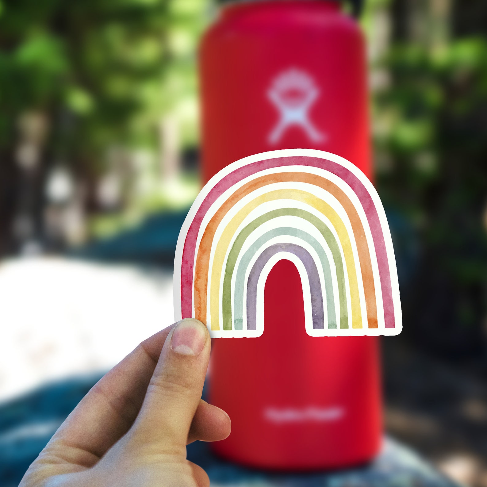 Rainbow Sticker Watercolor Sticker Waterproof Vinyl Sticker - Etsy