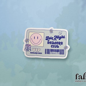 Late Night Readers Club Card, Book Reader Gift, Ebooks, Library Card ...