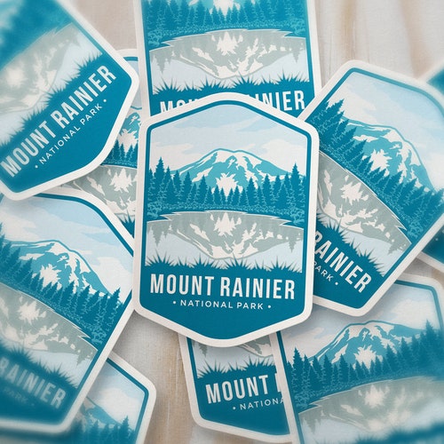 Mount Rainier National Park Badge Sticker US National Parks - Etsy