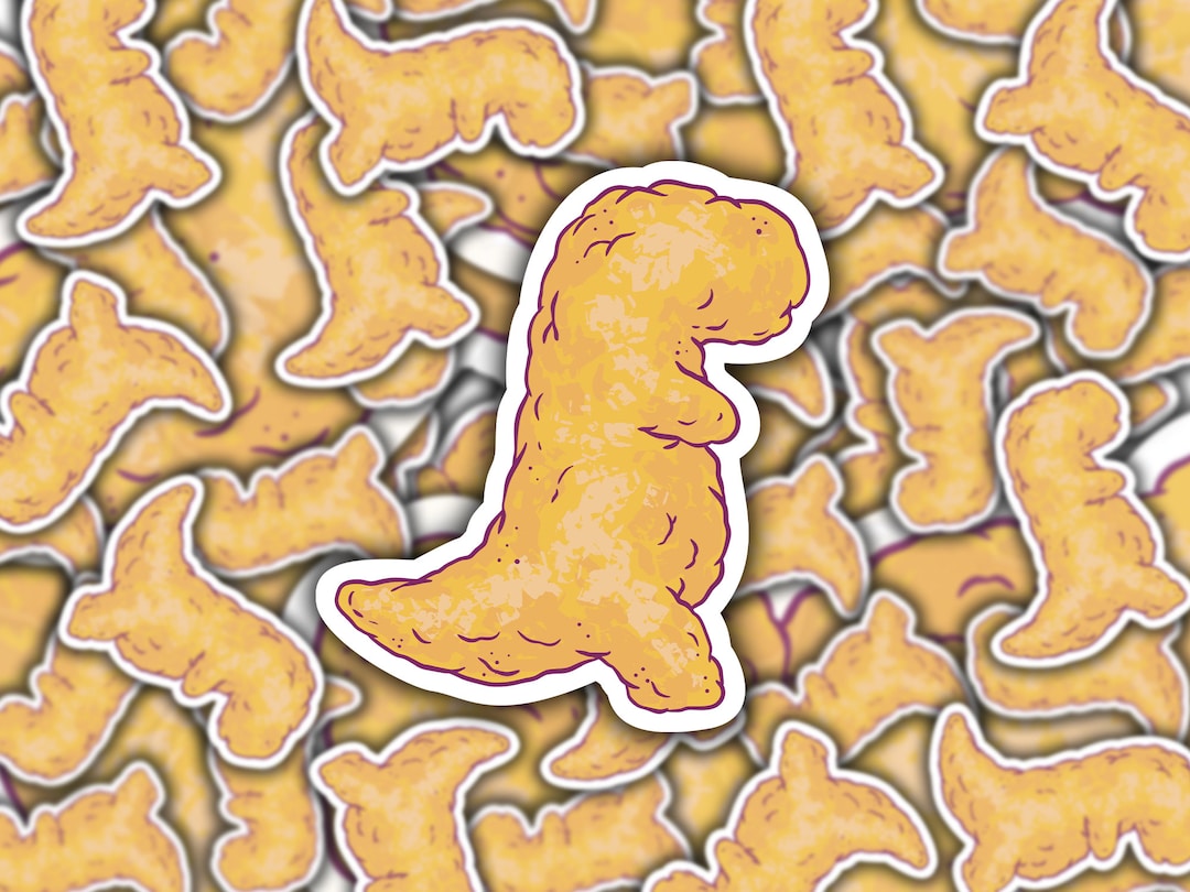 Dinosaur Chicken Nugget Sticker, Funny Dino Shaped Chicky Nuggie ...