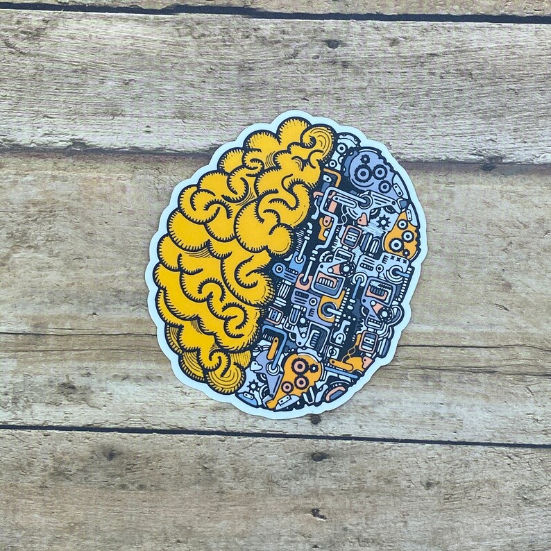 Brain Power Sticker Mechanical Brain Decal Waterproof Vinyl | Etsy